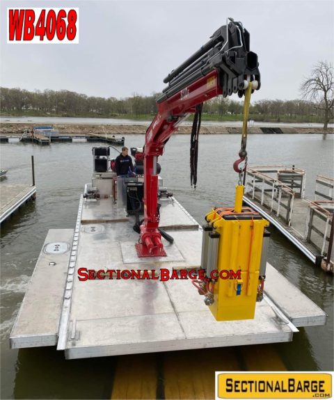 WB4068 – 400 HP WORK BOAT WITH CRANE - Sectional Barges